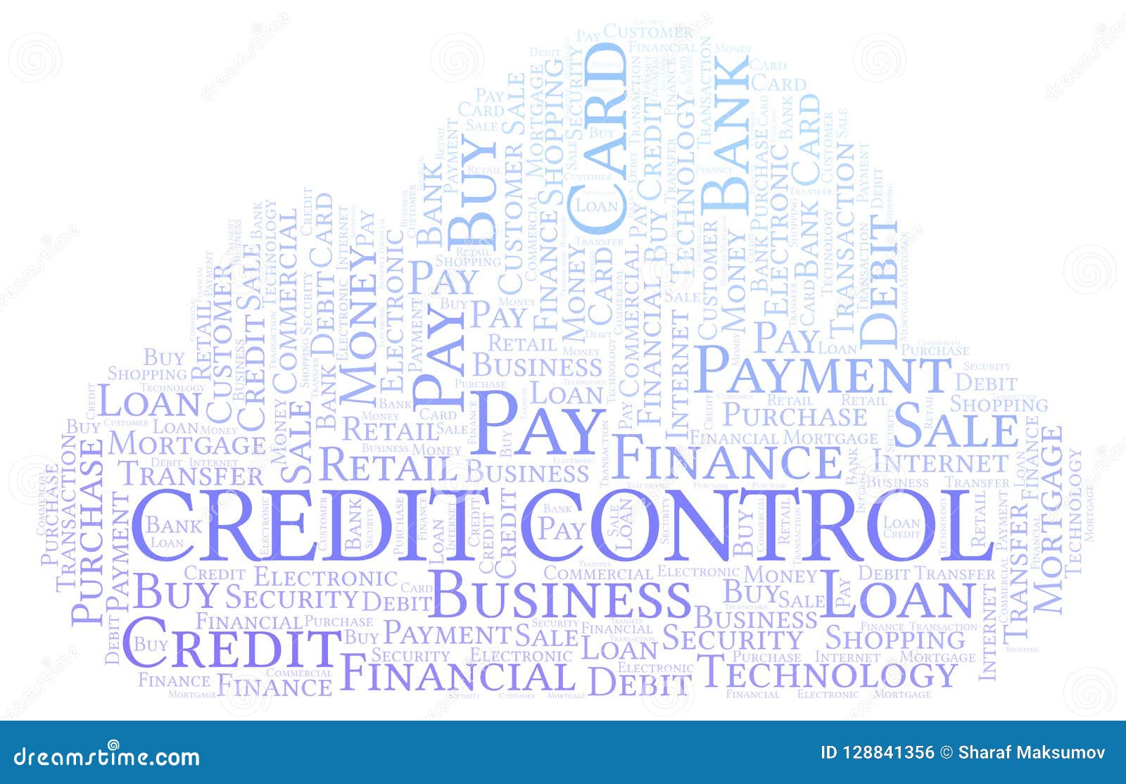 Credit Control word cloud. stock illustration. Illustration of text ...