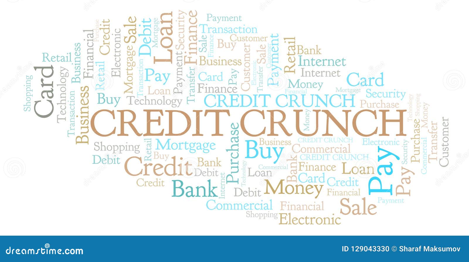 Credit Crunch word cloud. stock illustration. Illustration of financial ...