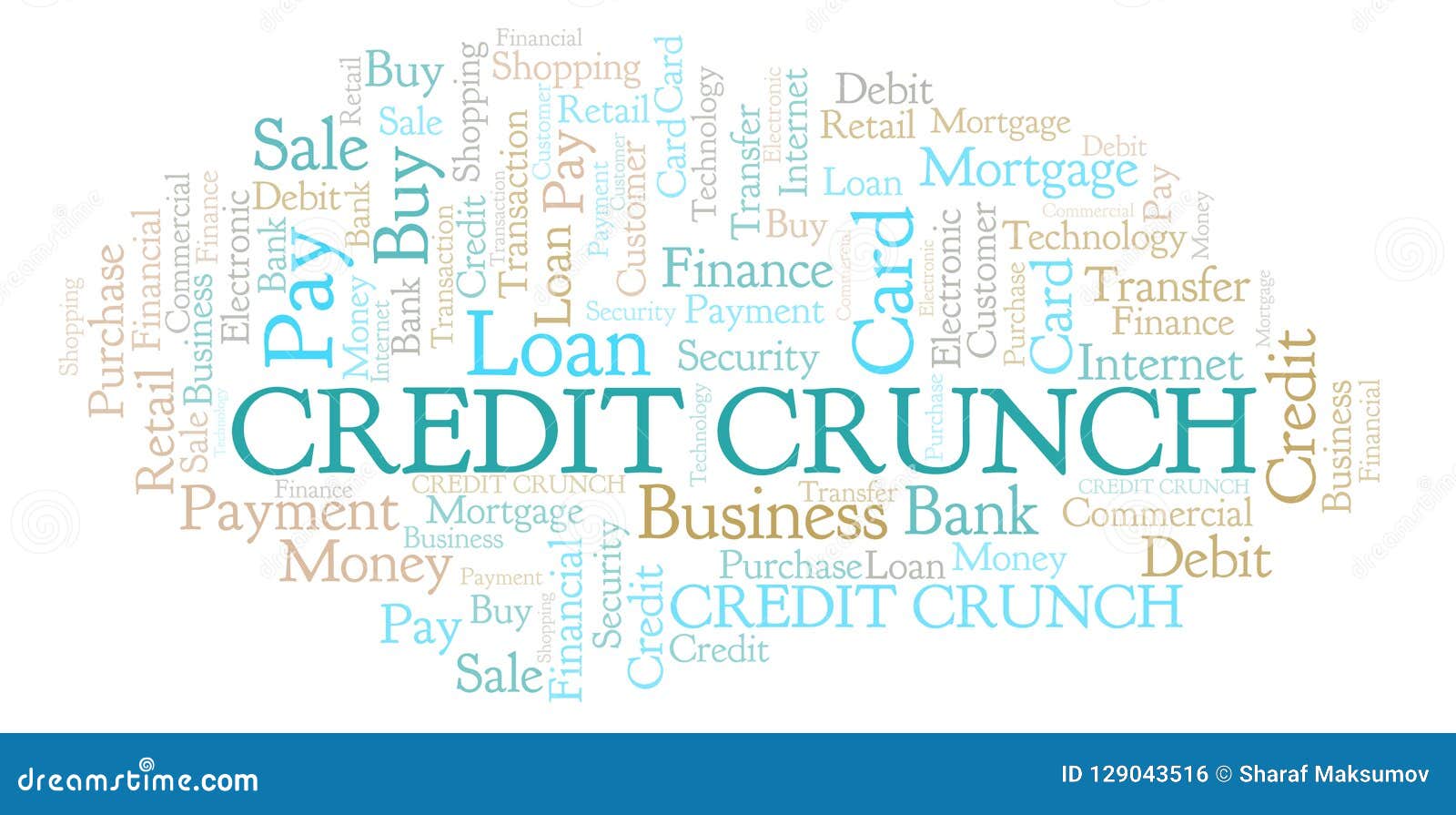 Credit Crunch word cloud. stock illustration. Illustration of payment ...