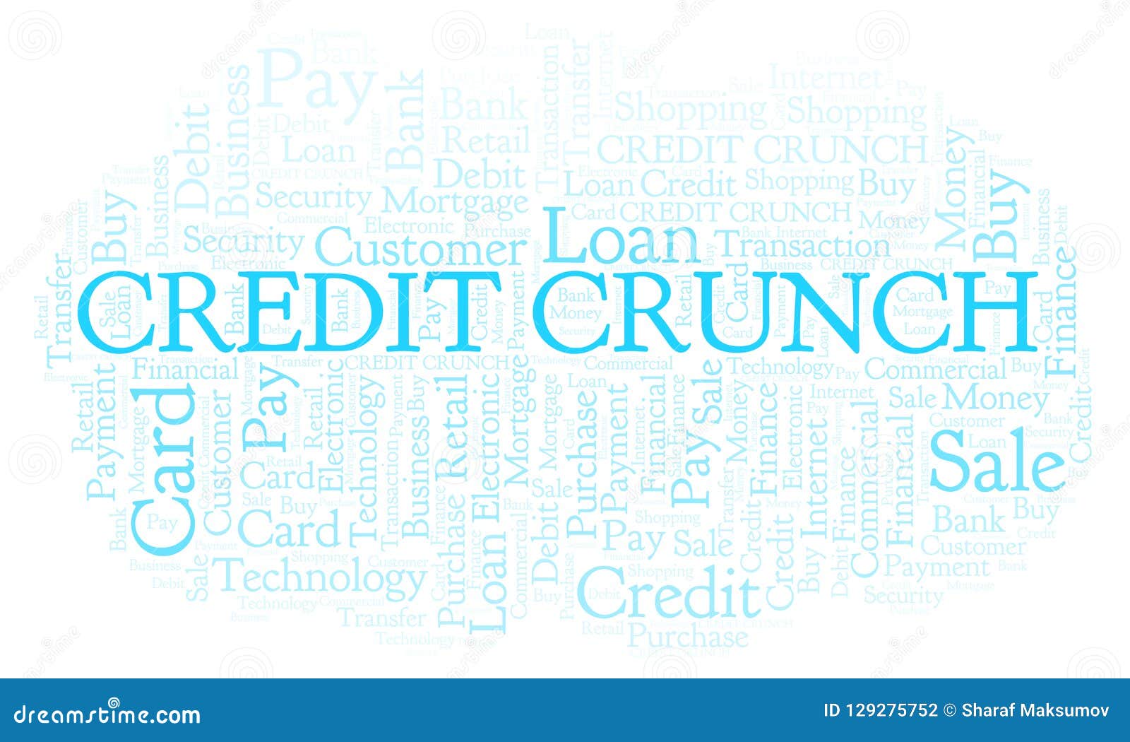 Credit Crunch word cloud. stock illustration. Illustration of financial ...