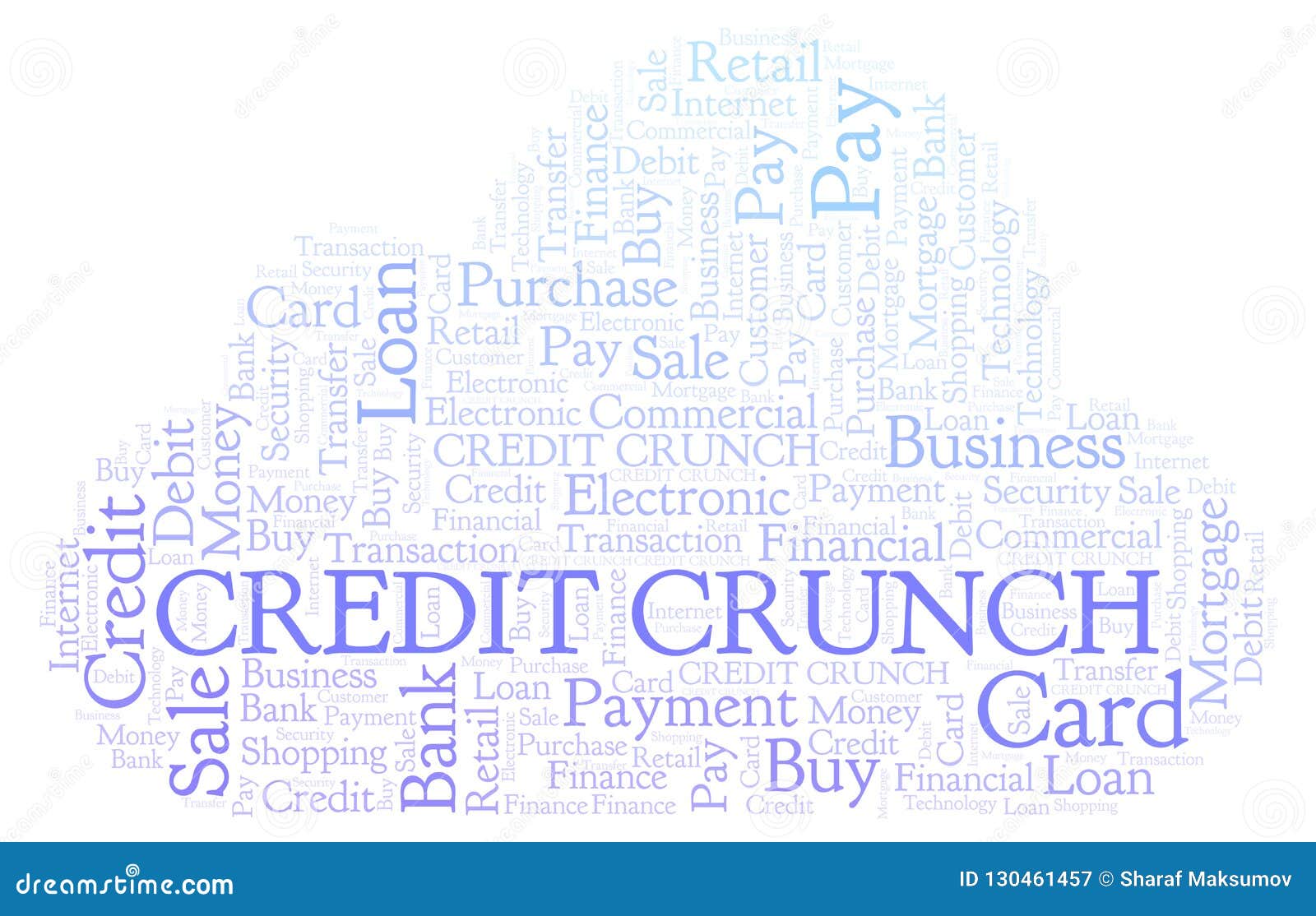 Credit Crunch word cloud. stock illustration. Illustration of shopping ...