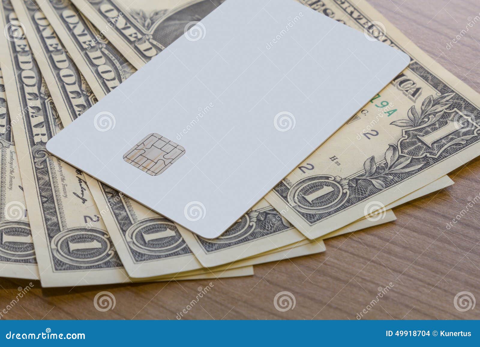 Credit or Debit Card on Dollar Notes Stock Photo - Image of buying ...