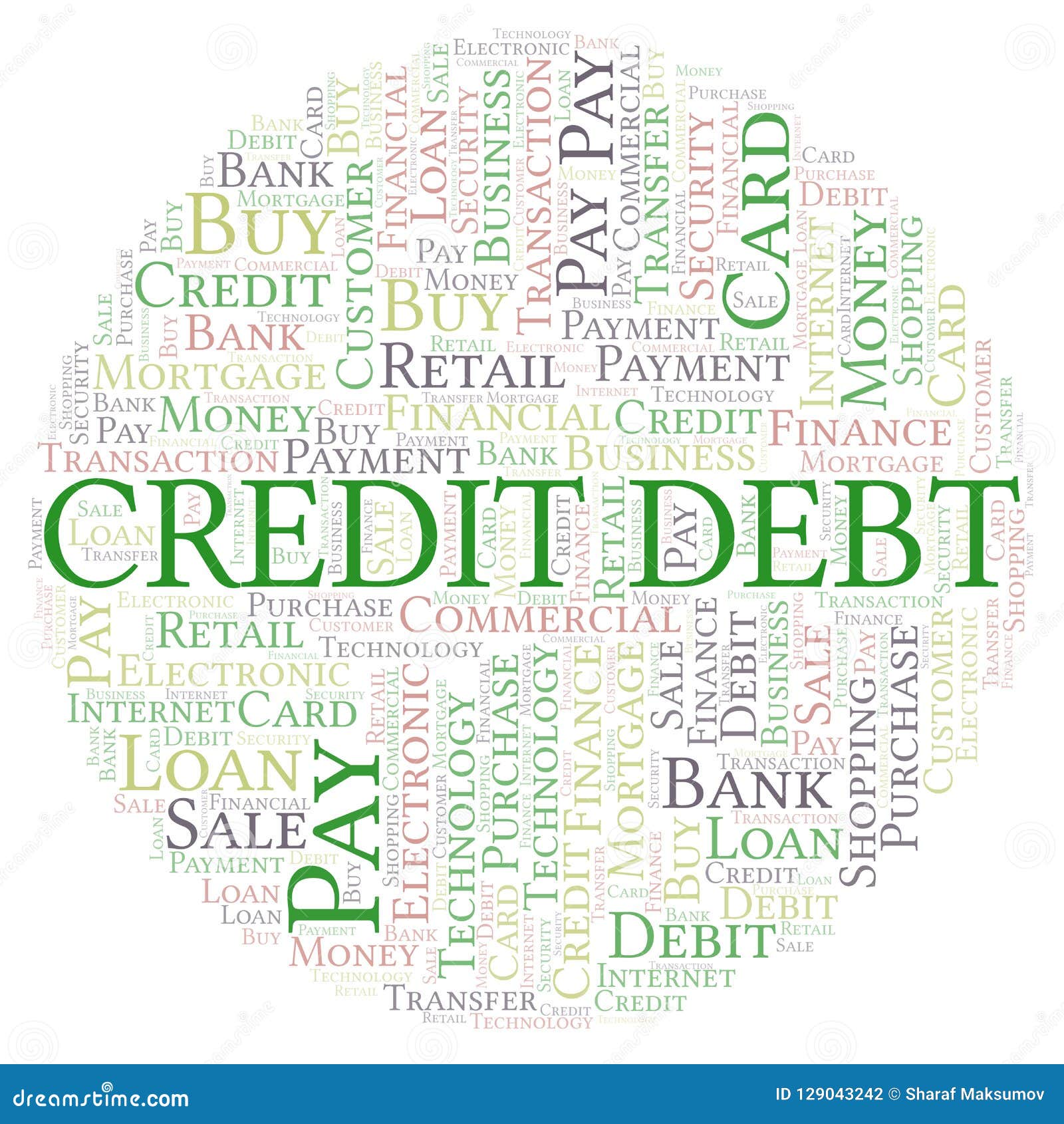 Credit Debt word cloud. stock illustration. Illustration of tagcloud ...