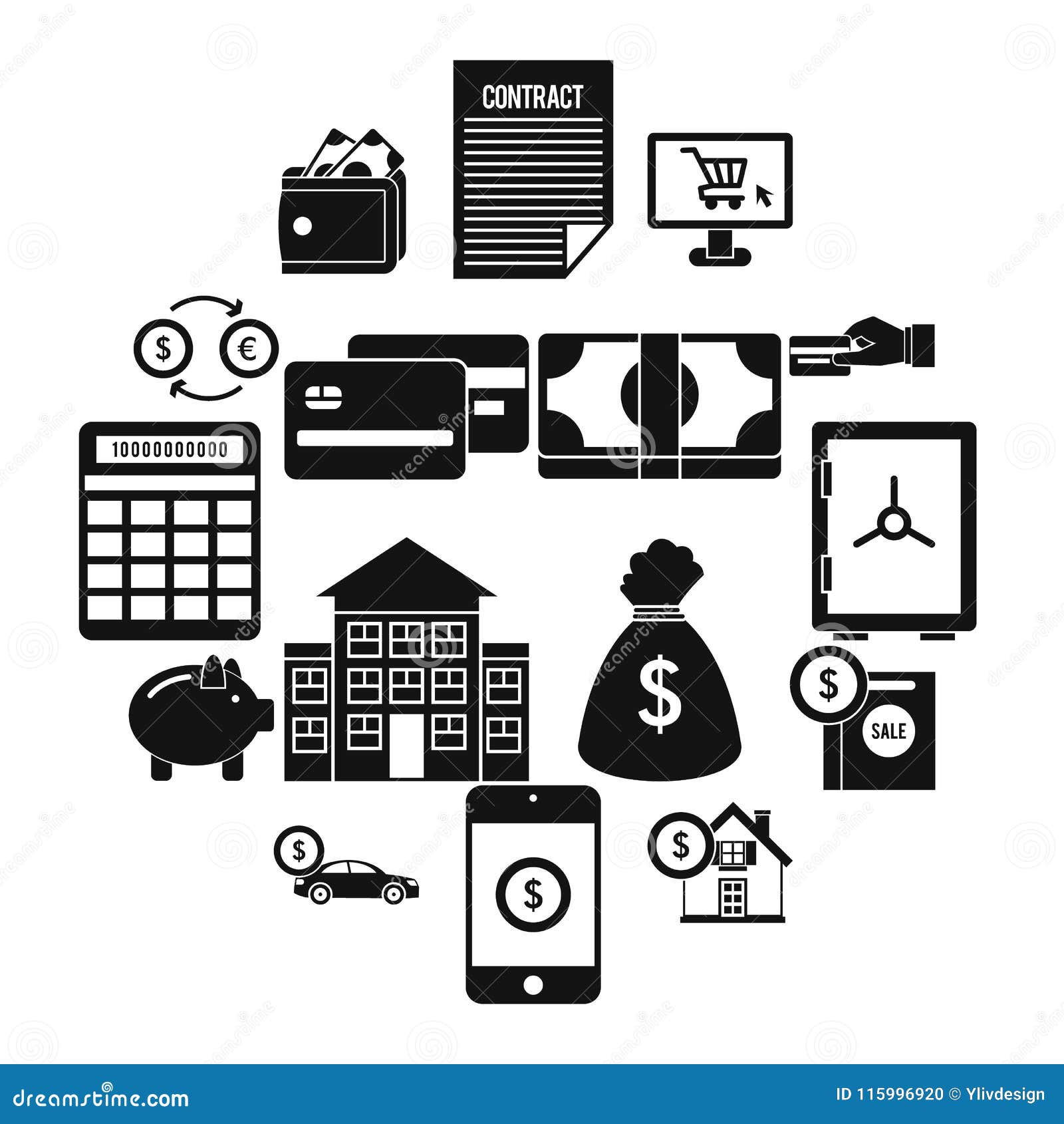 Credit Icons Set, Simple Style Stock Vector - Illustration of bank ...
