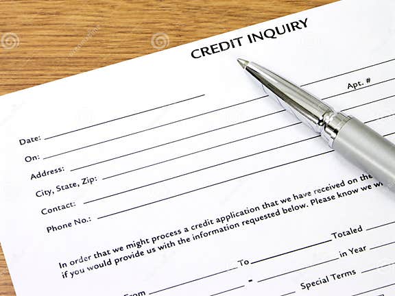 Credit Inquiry Form on Desk Stock Image - Image of accountant, finance ...