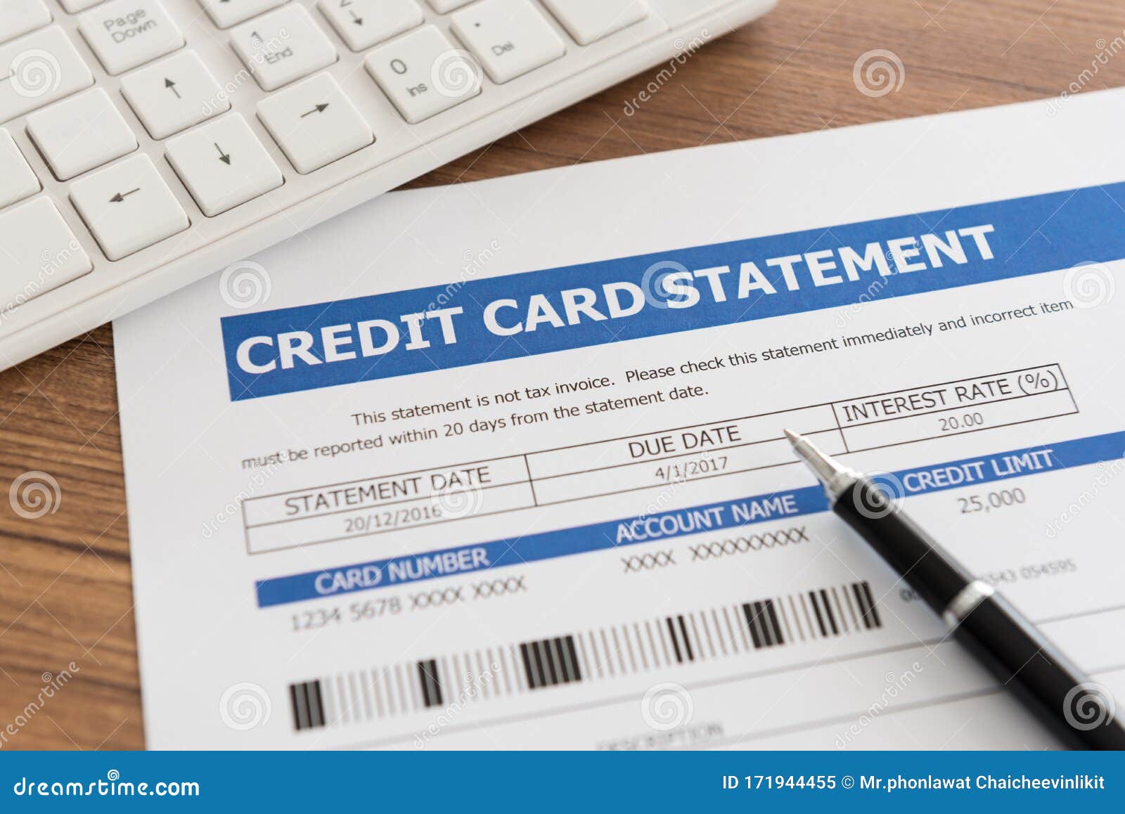 Credit invoice stock image. Image of payment, balance - 171944455
