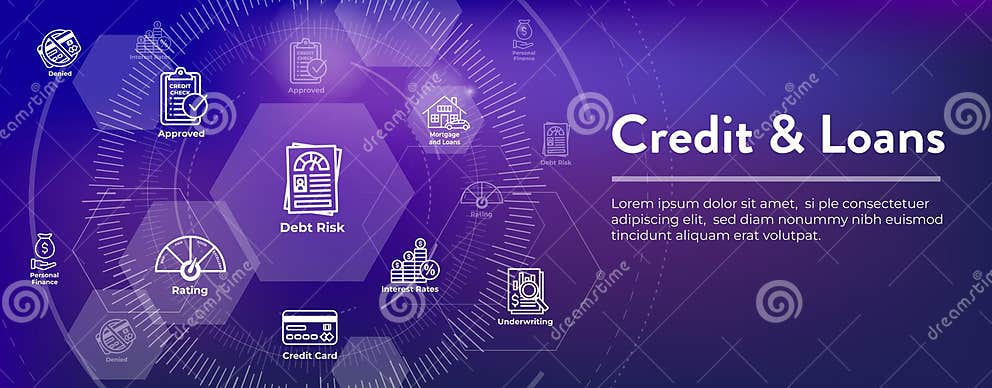 Credit and Loan Refinance - Application Icon Set and Web Banner Stock ...