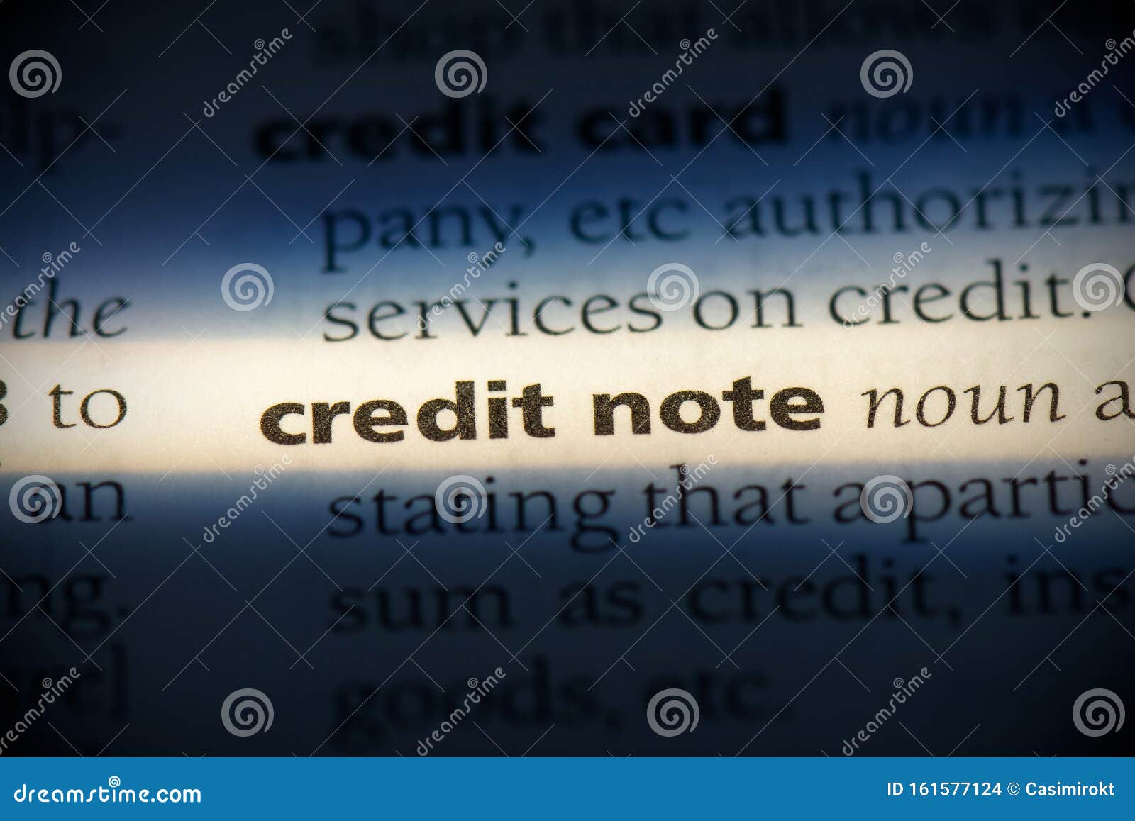 Credit note stock photo. Image of info, concept, book - 161577124