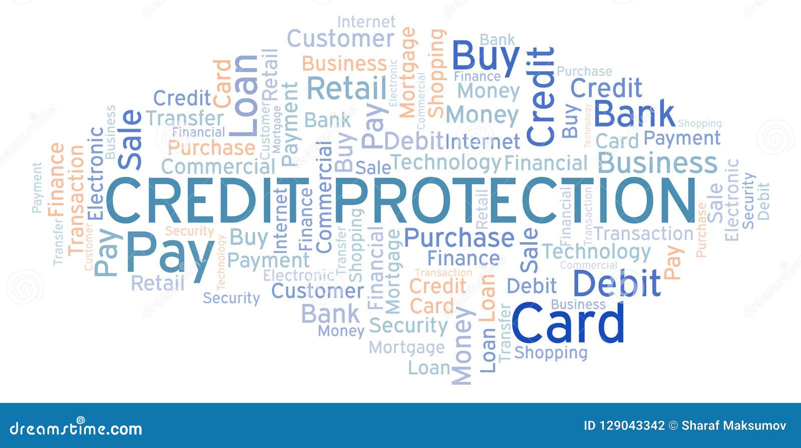 Credit Protection Word Cloud. Stock Illustration - Illustration of card ...