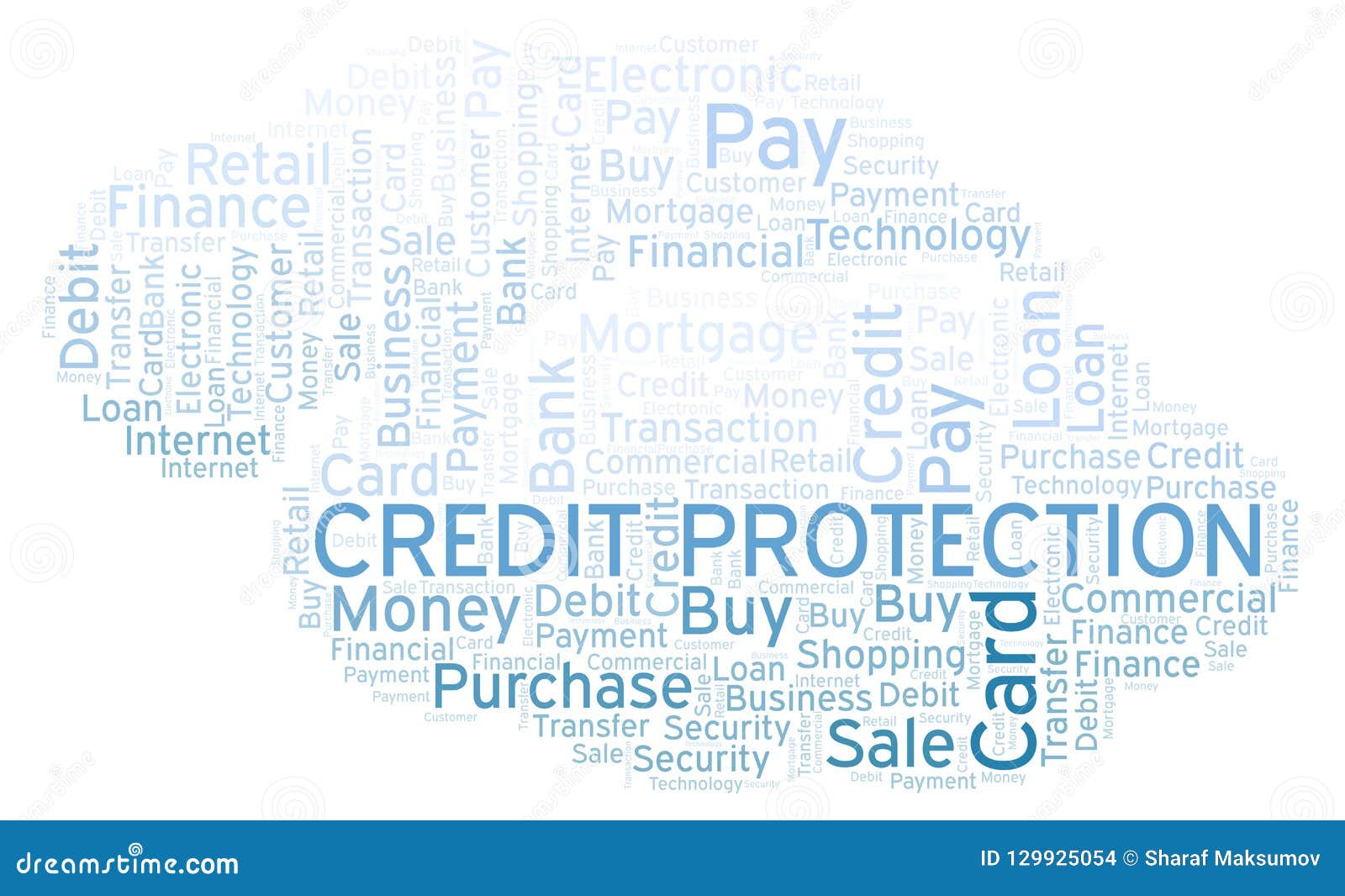 Credit Protection Word Cloud. Stock Illustration - Illustration of font ...
