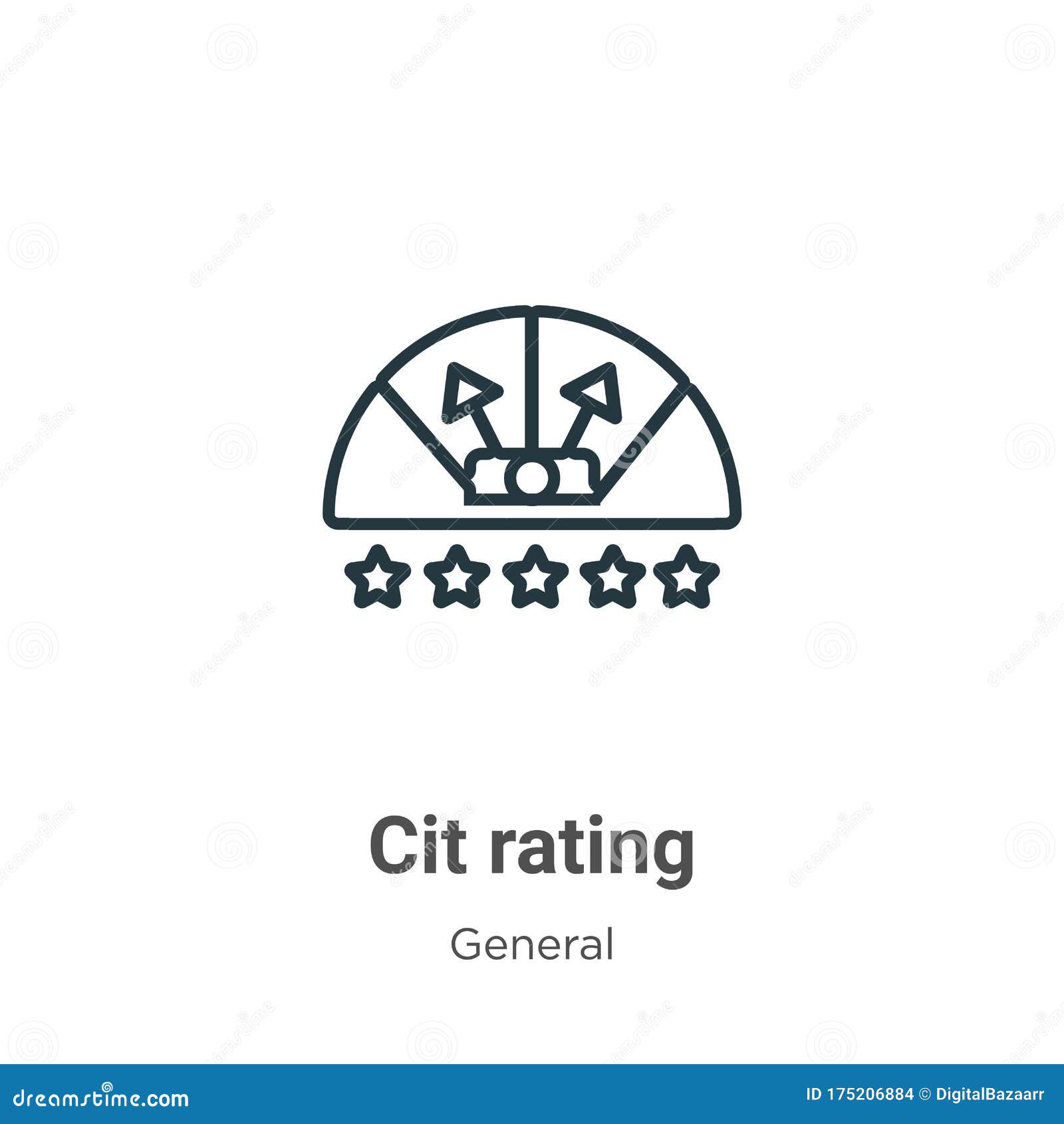 Credit Rating Outline Vector Icon. Thin Line Black Credit Rating Icon ...