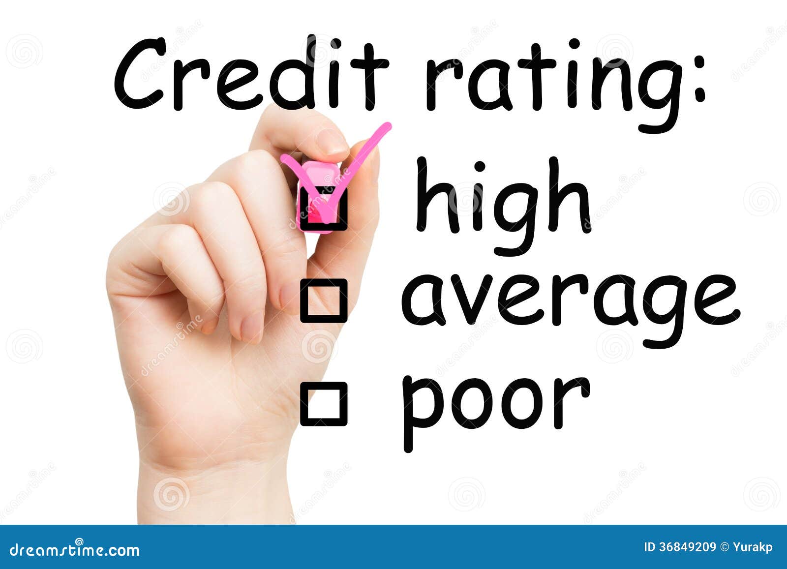 Credit rating, pink marker stock image. Image of pink - 36849209