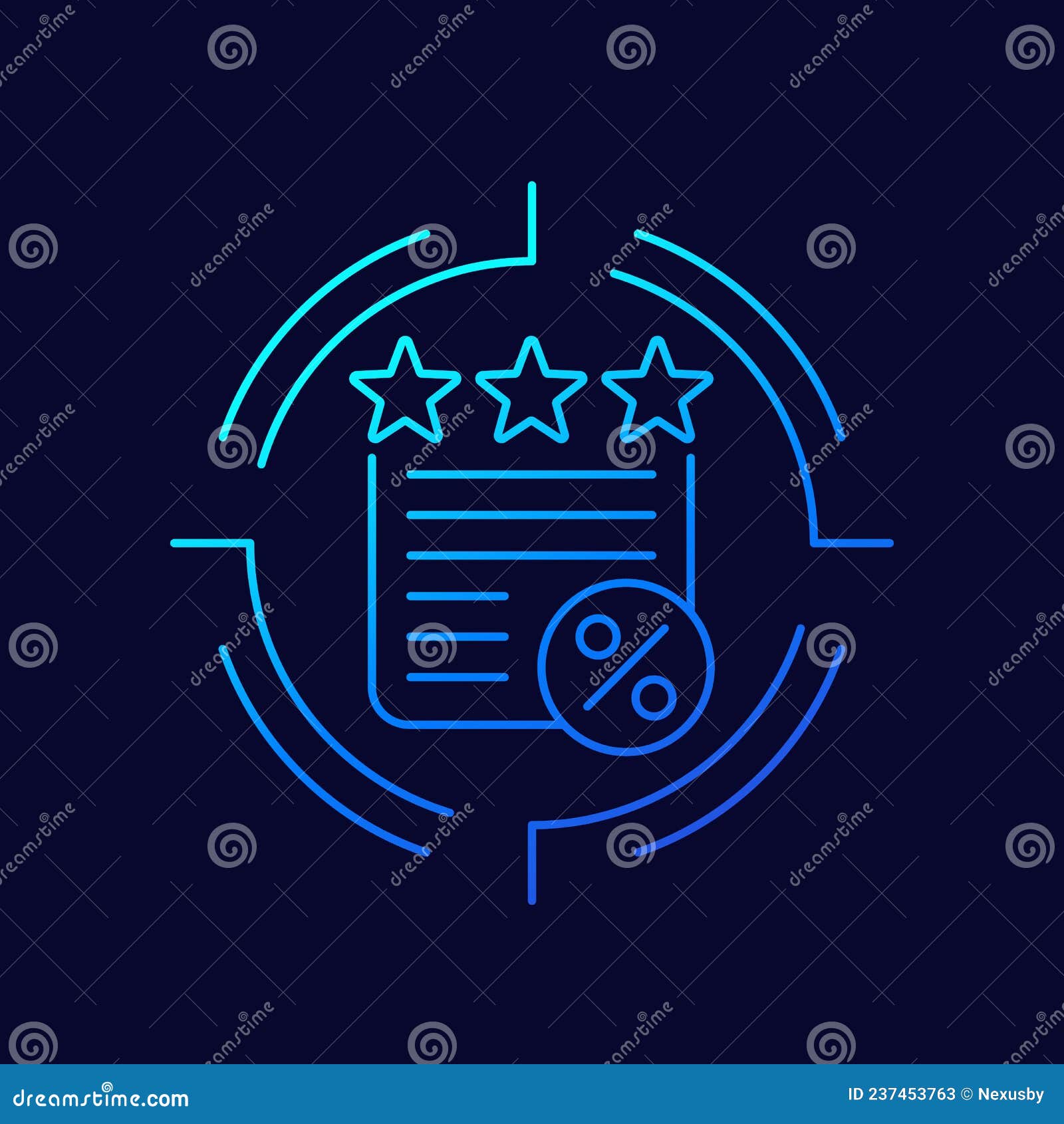 Credit Rating, Score Line Icon, Vector Stock Vector - Illustration of ...