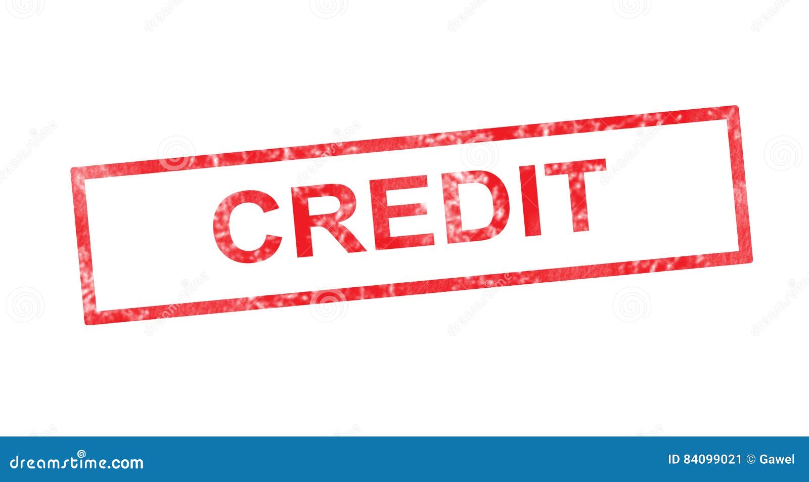 Credit in Red Rectangular Stamp Stock Illustration - Illustration of ...