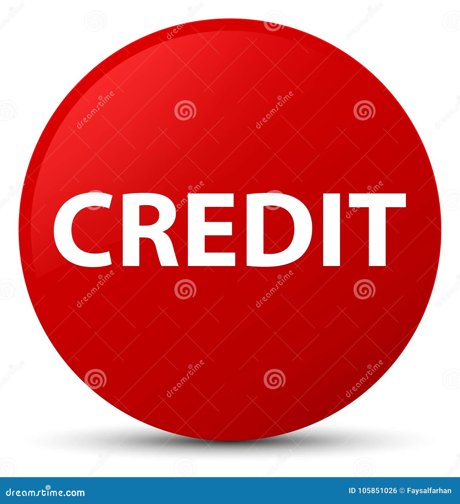 Credit red round button stock illustration. Illustration of cash ...