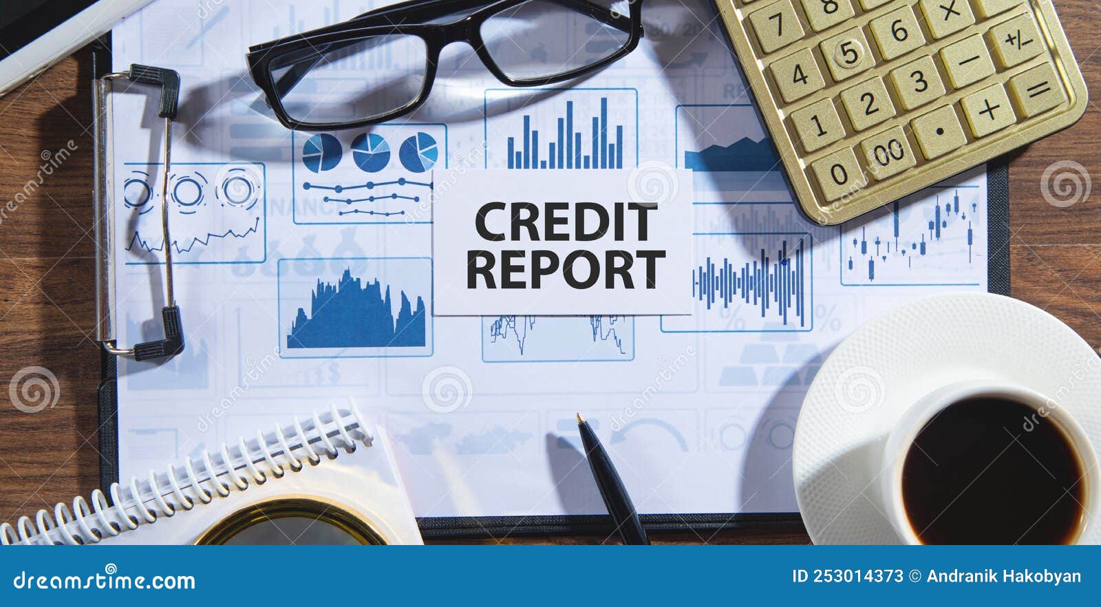 Credit Report with a Business Objects Stock Image - Image of loan ...