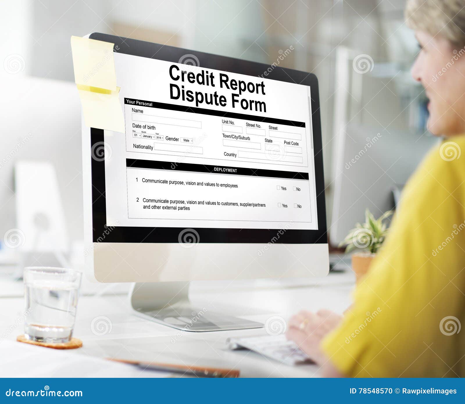 Credit Report Dispute Form Insurance Concept Stock Photo - Image of ...