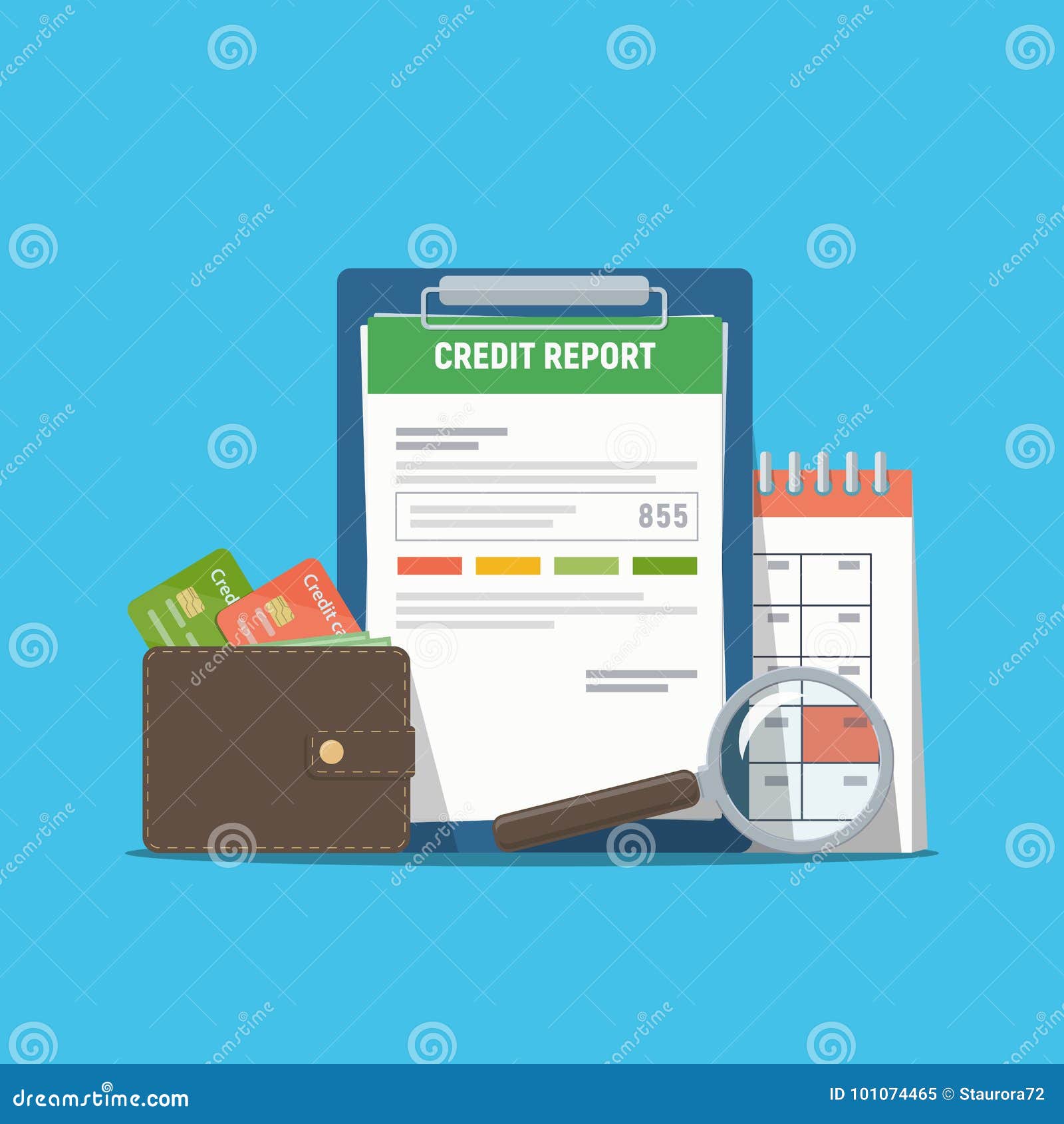 Credit Report Document Concept. Personal Credit Score Information Stock ...