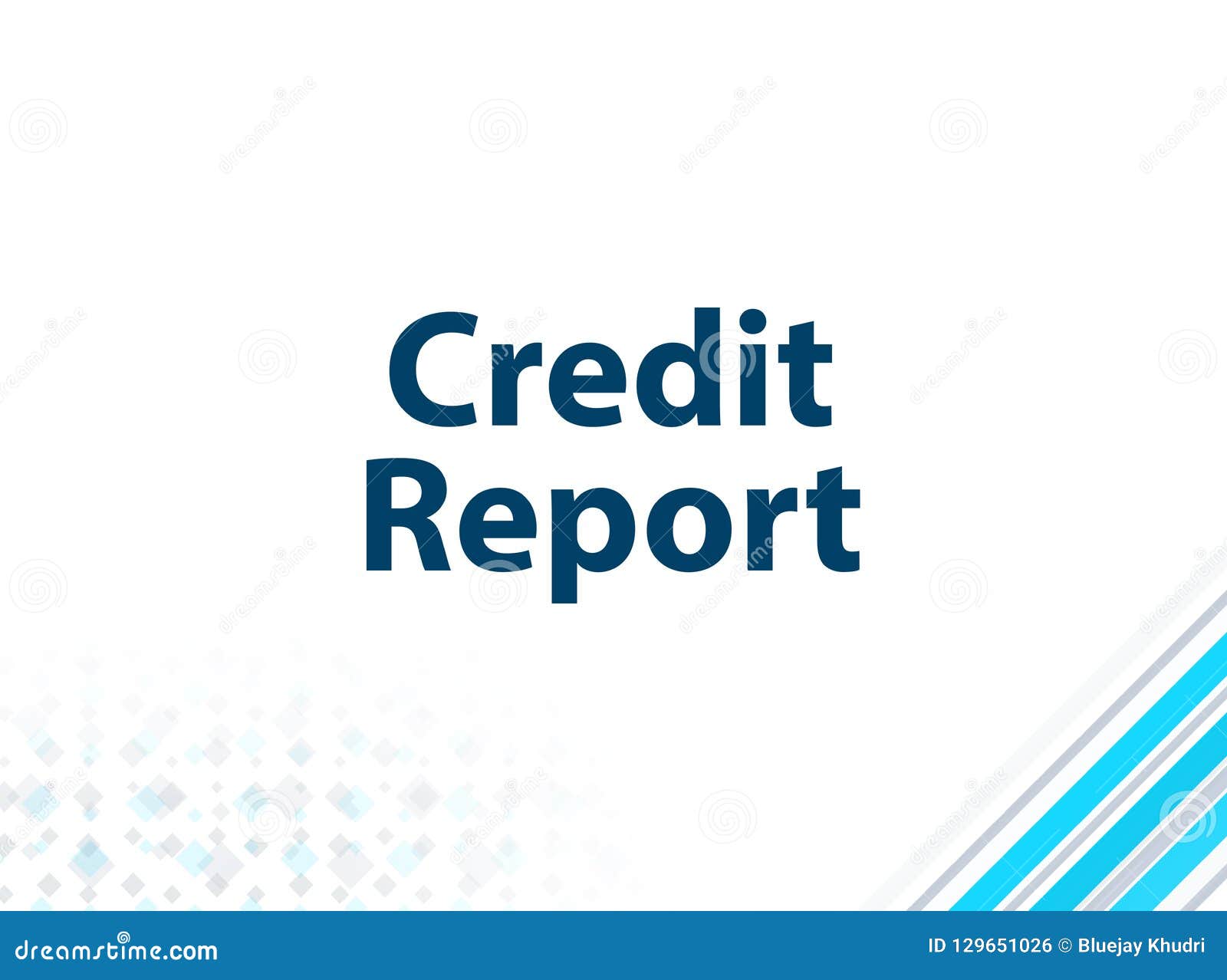 Credit Report Modern Flat Design Blue Abstract Background Stock ...