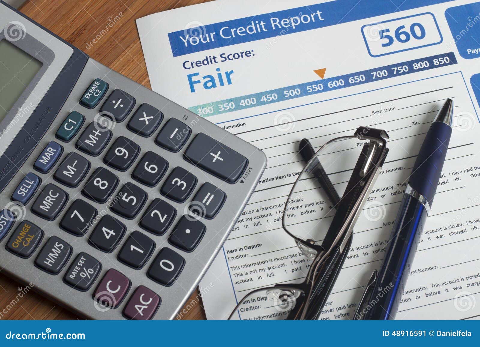 Credit report with score stock image. Image of ranking - 48916591