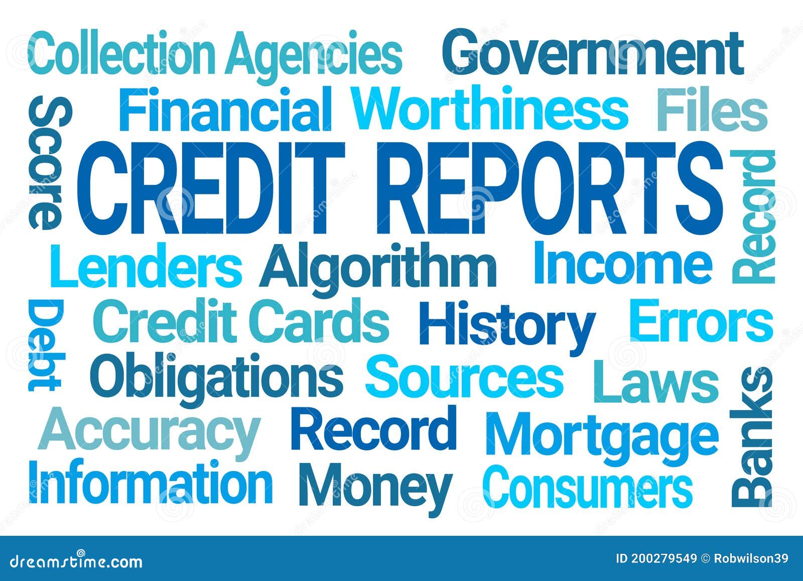 Credit Reports Word Cloud stock illustration. Illustration of dispute ...