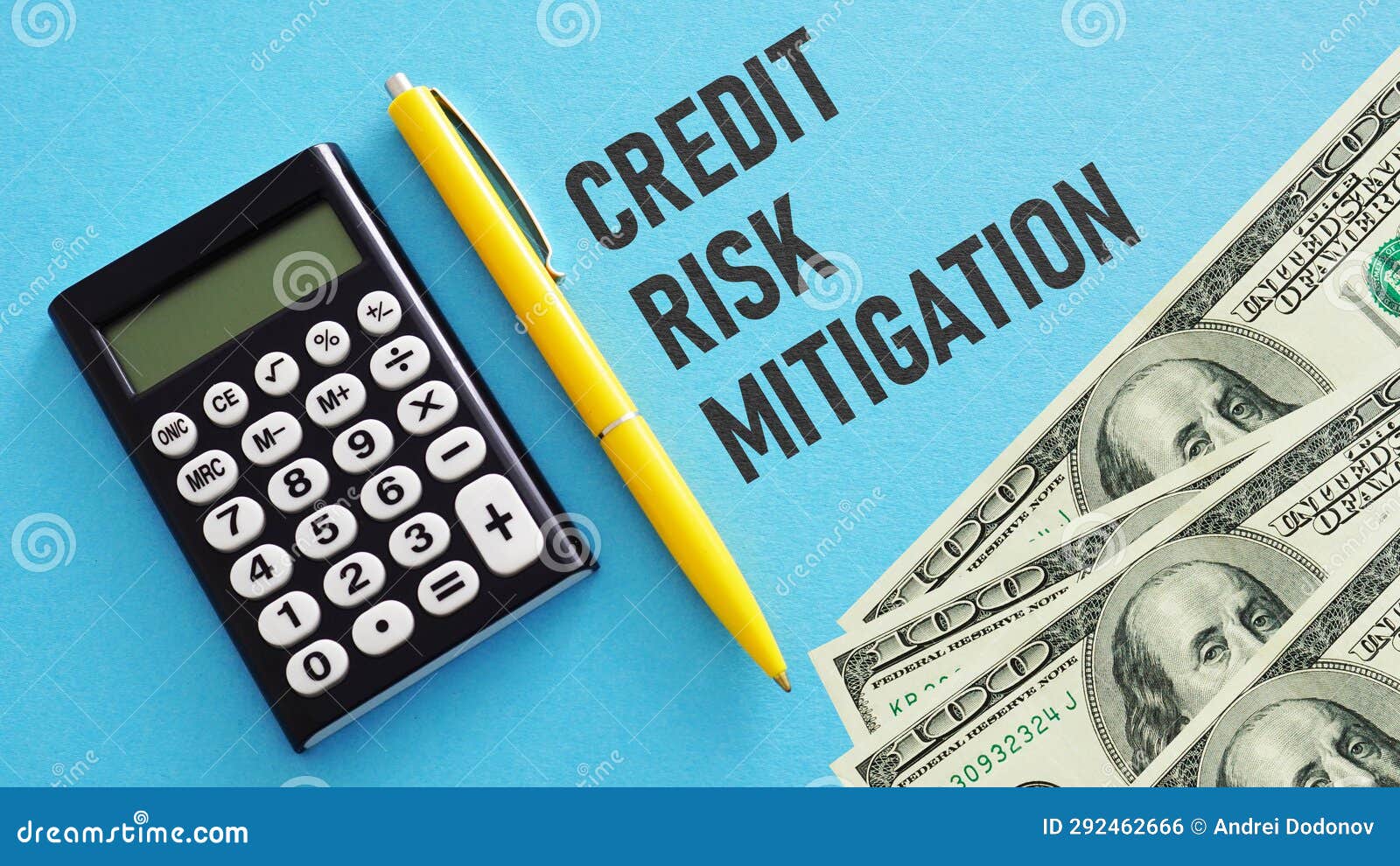 Credit Risk Mitigation is Shown Using the Text and Photo of Dollars ...