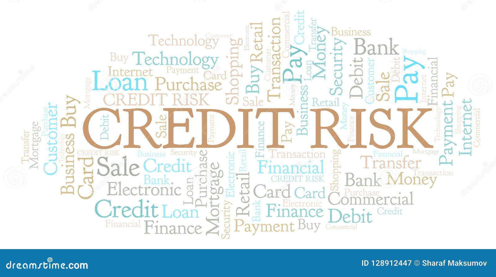 Credit Risk word cloud. stock illustration. Illustration of card ...