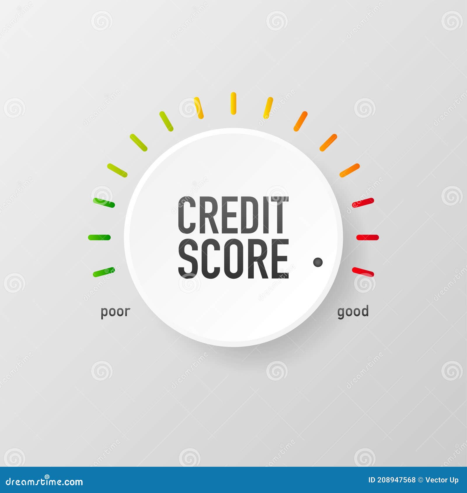 Credit Score Button Pointing Low and High. Vector Illustration. Stock ...