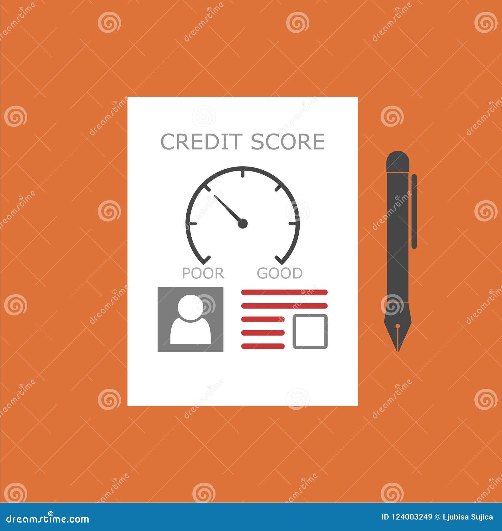 Credit Score concept stock vector. Illustration of figures - 124003249
