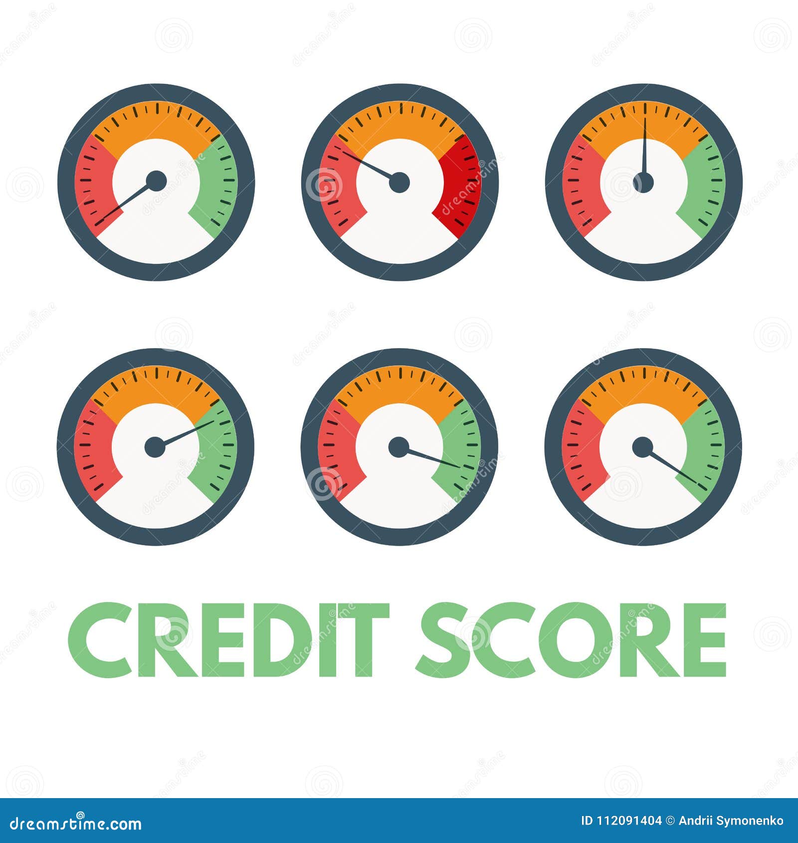 Credit Score Gauges. Minimum and Maximum Concept Stock Vector ...