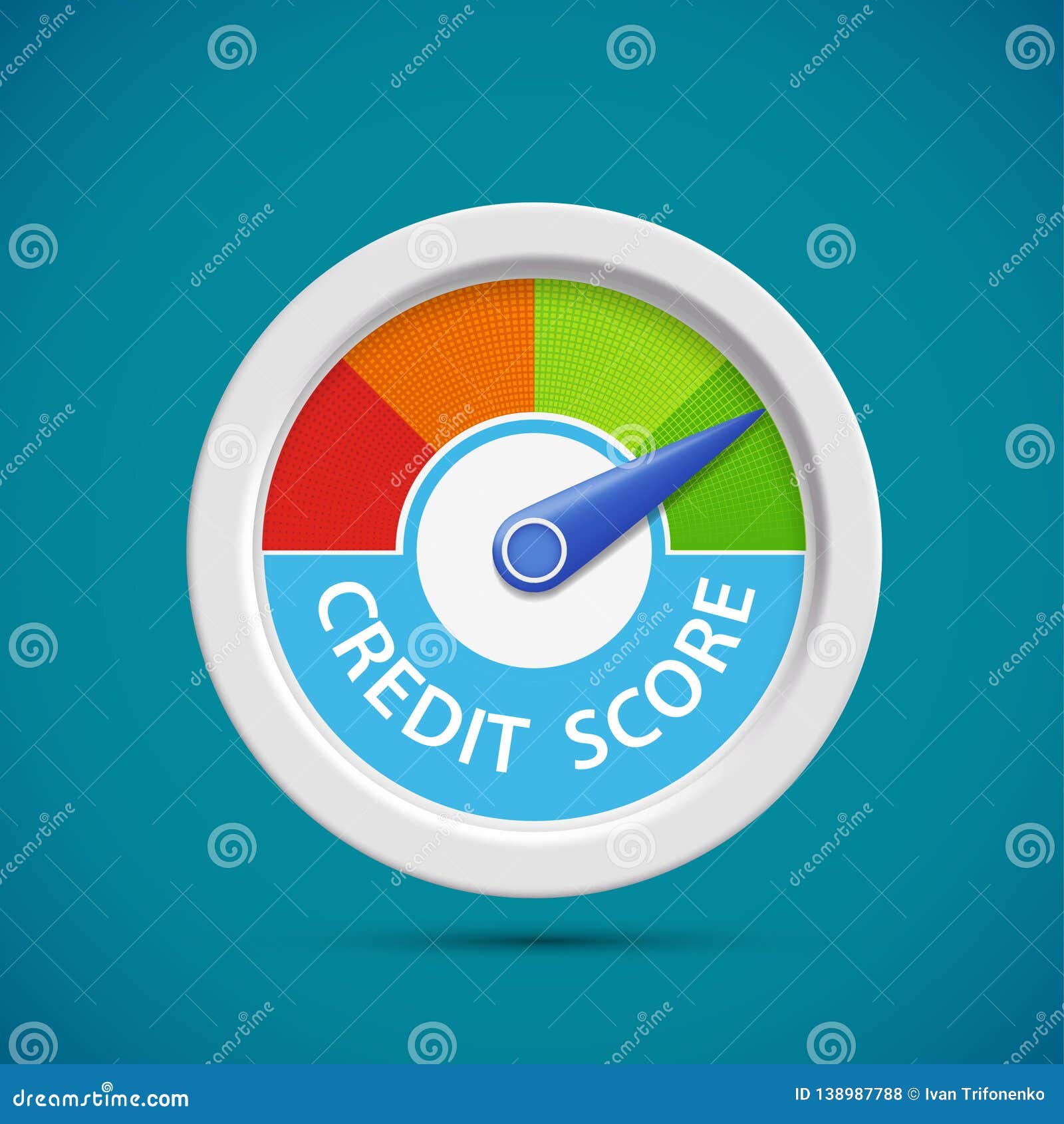 Credit Score Rating Scale With Arrow. Icon Gauge With A Pointer Vector ...