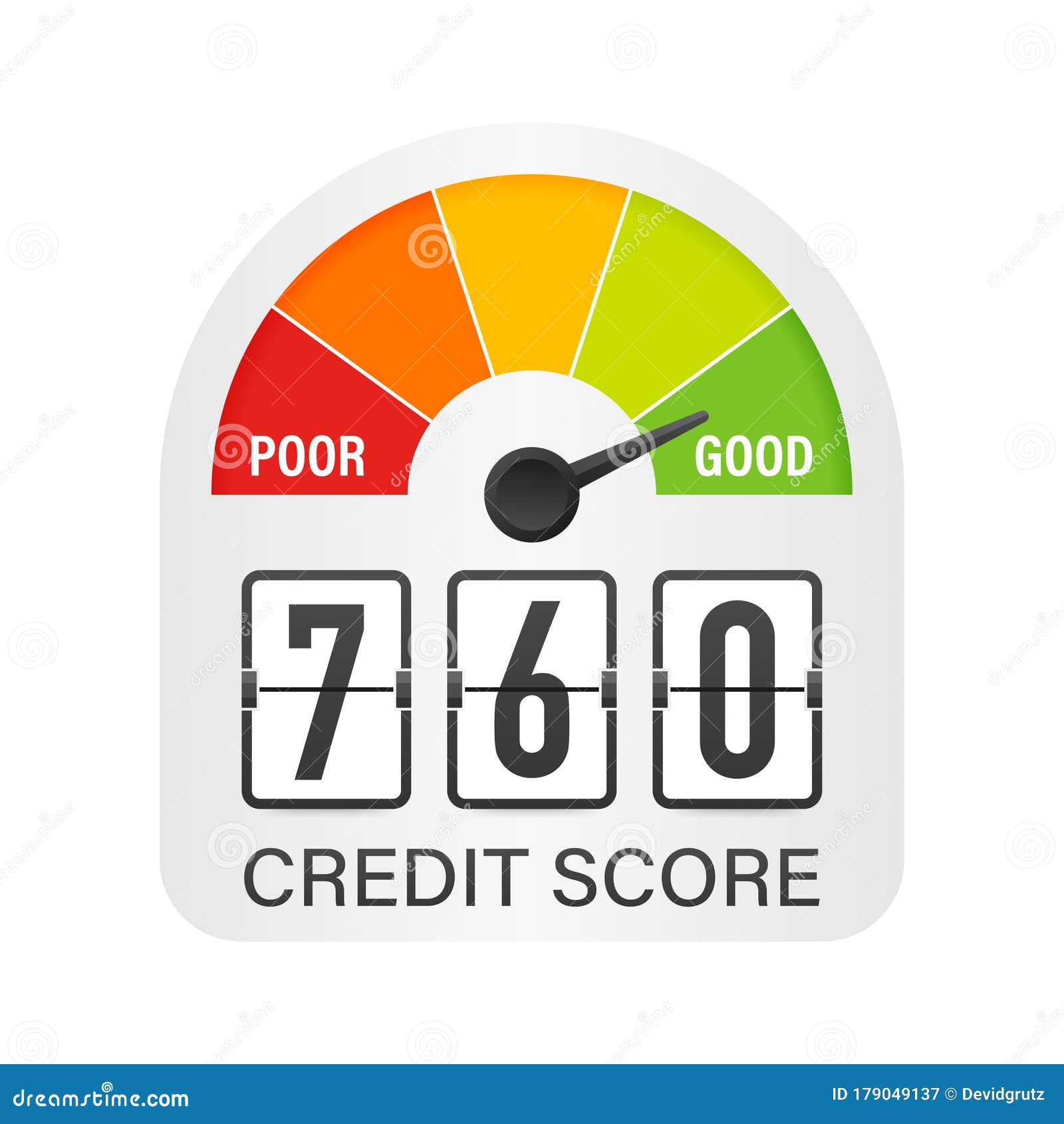 Credit Score Scale Showing Good Value. Vector Stock Illustration Stock ...