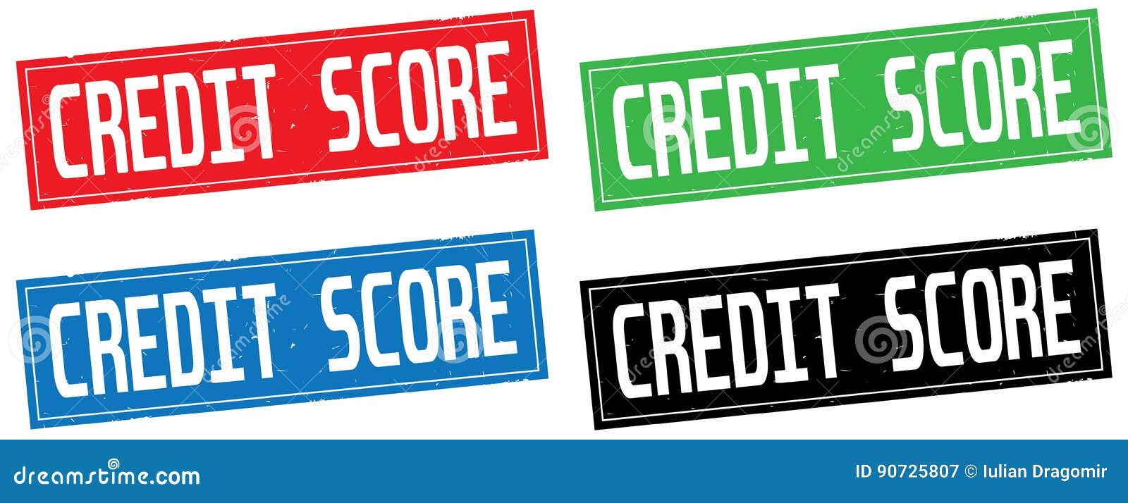 CREDIT SCORE Text, on Rectangle Stamp Sign. Stock Illustration ...
