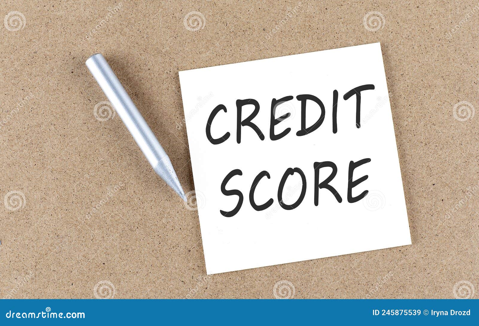 CREDIT SCORE Text on Sticky Note on Cork Board with Pencil Stock Image ... CREDIT SCORE Text on Sticky Note on Cork Board with Pencil Stock Image ...