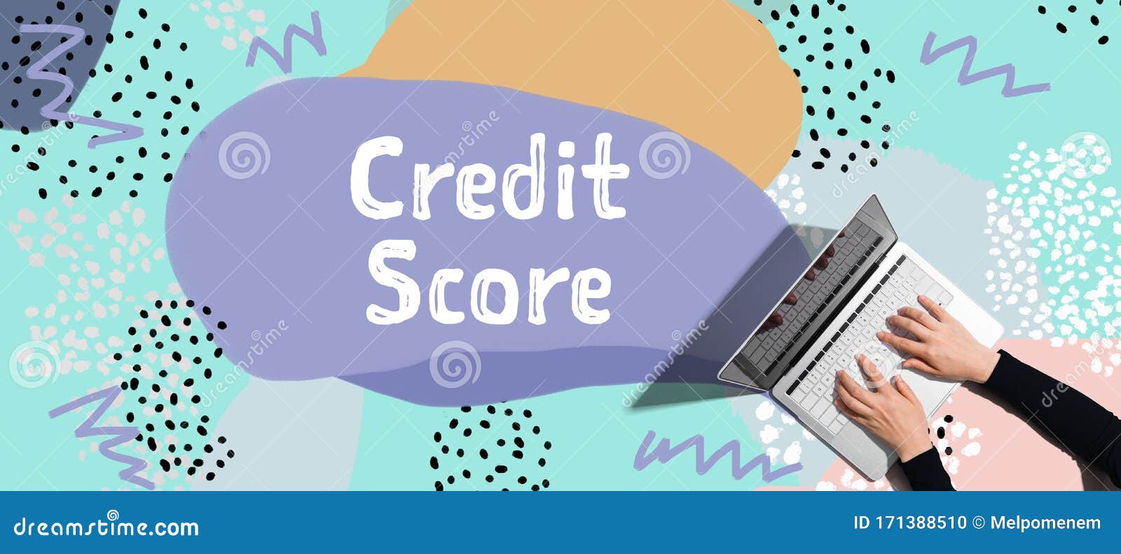 Credit Score Theme with Person Using Laptop Stock Photo - Image of ...