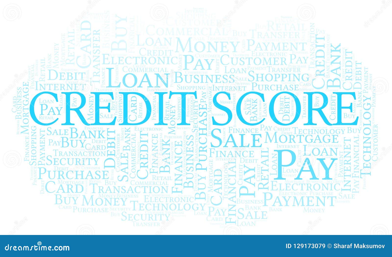 Credit Score word cloud. stock illustration. Illustration of typography ...
