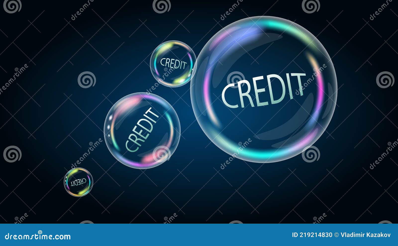 Credit System in the Soap Bubble. Stock Vector - Illustration of crash ...