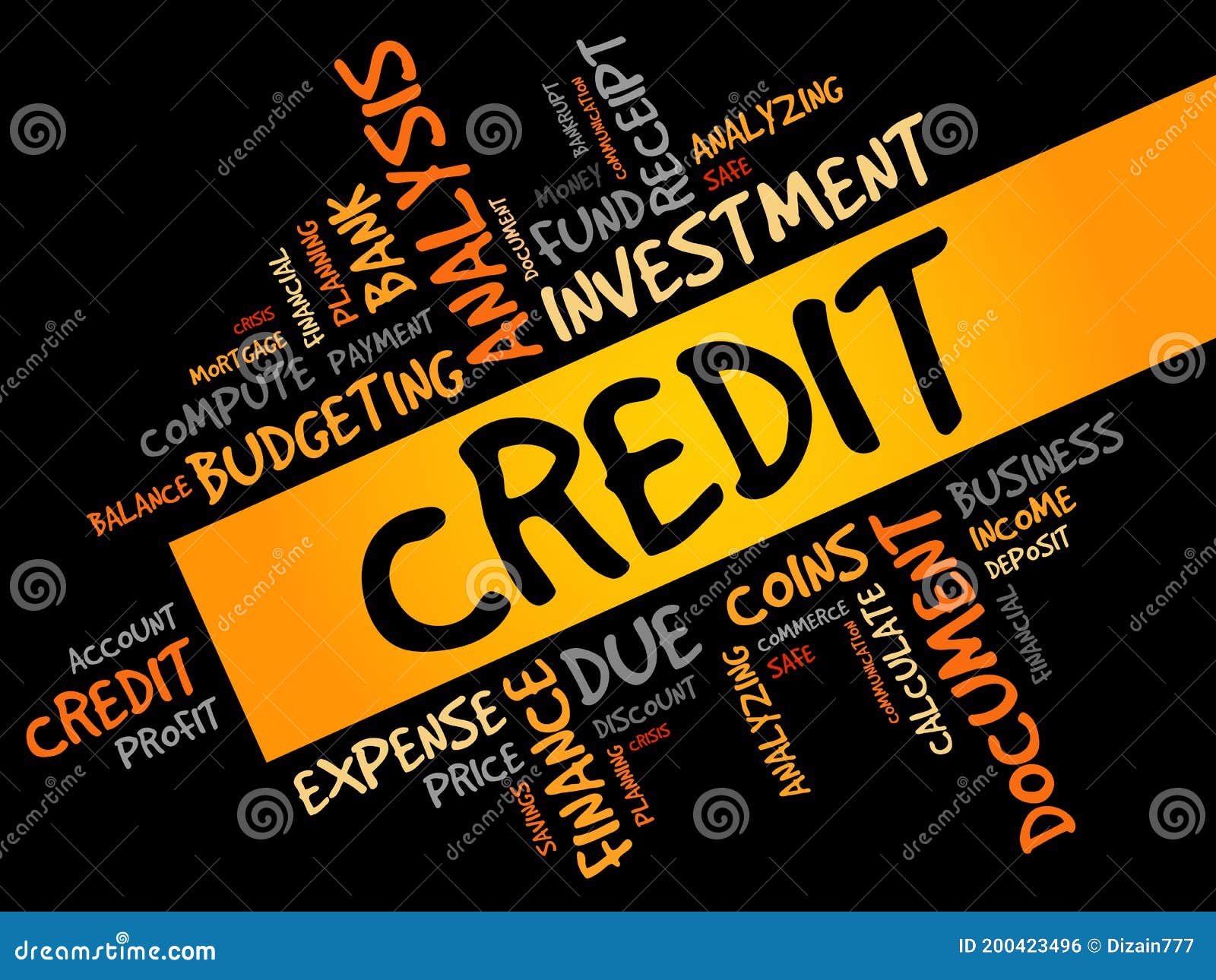 CREDIT word cloud stock illustration. Illustration of finance - 200423496