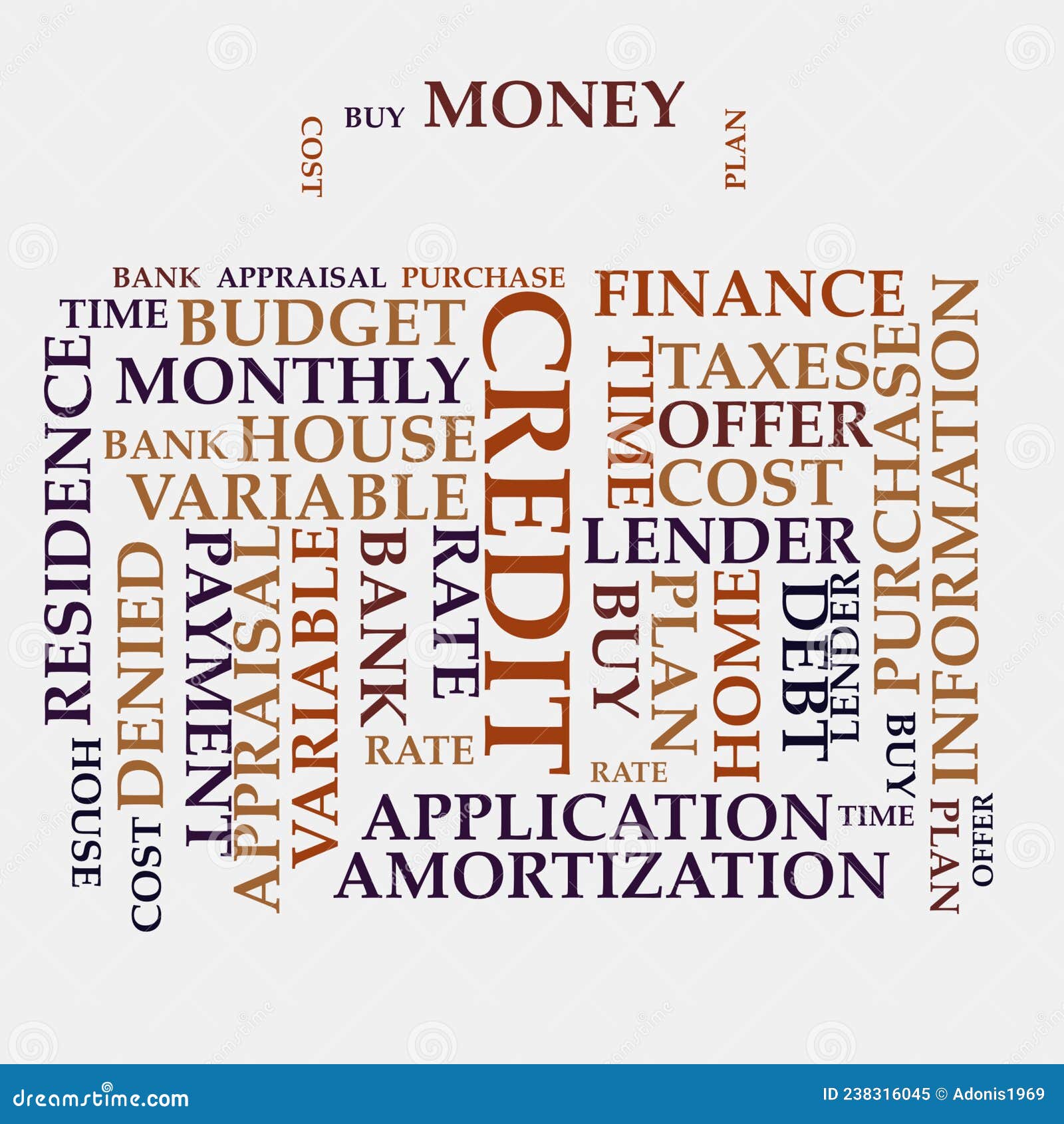 Credit word cloud on white stock illustration. Illustration of basic ...