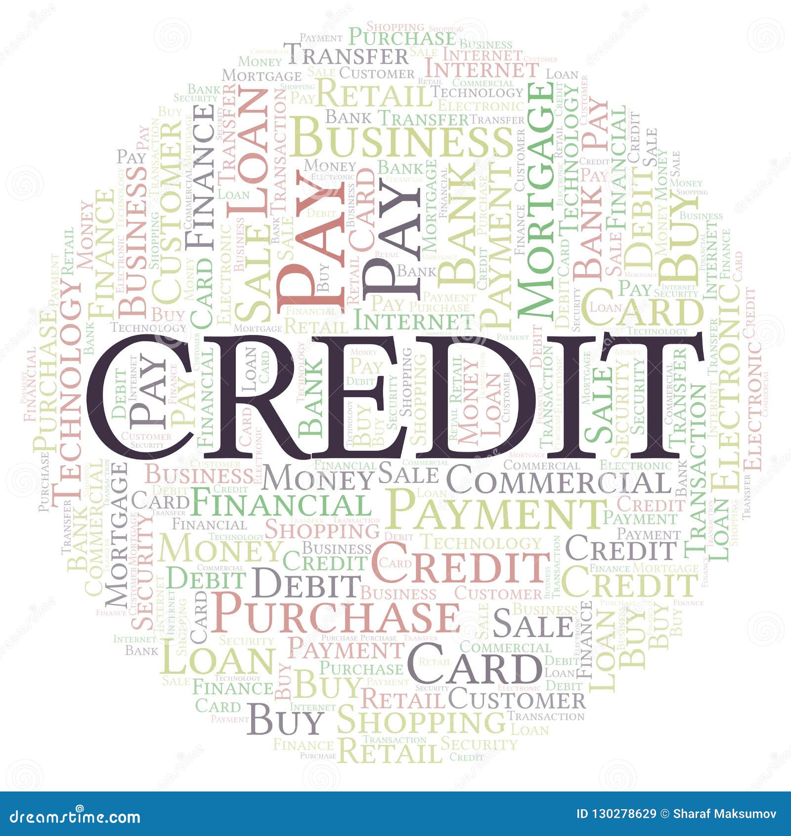 Credit word cloud. stock illustration. Illustration of sale - 130278629