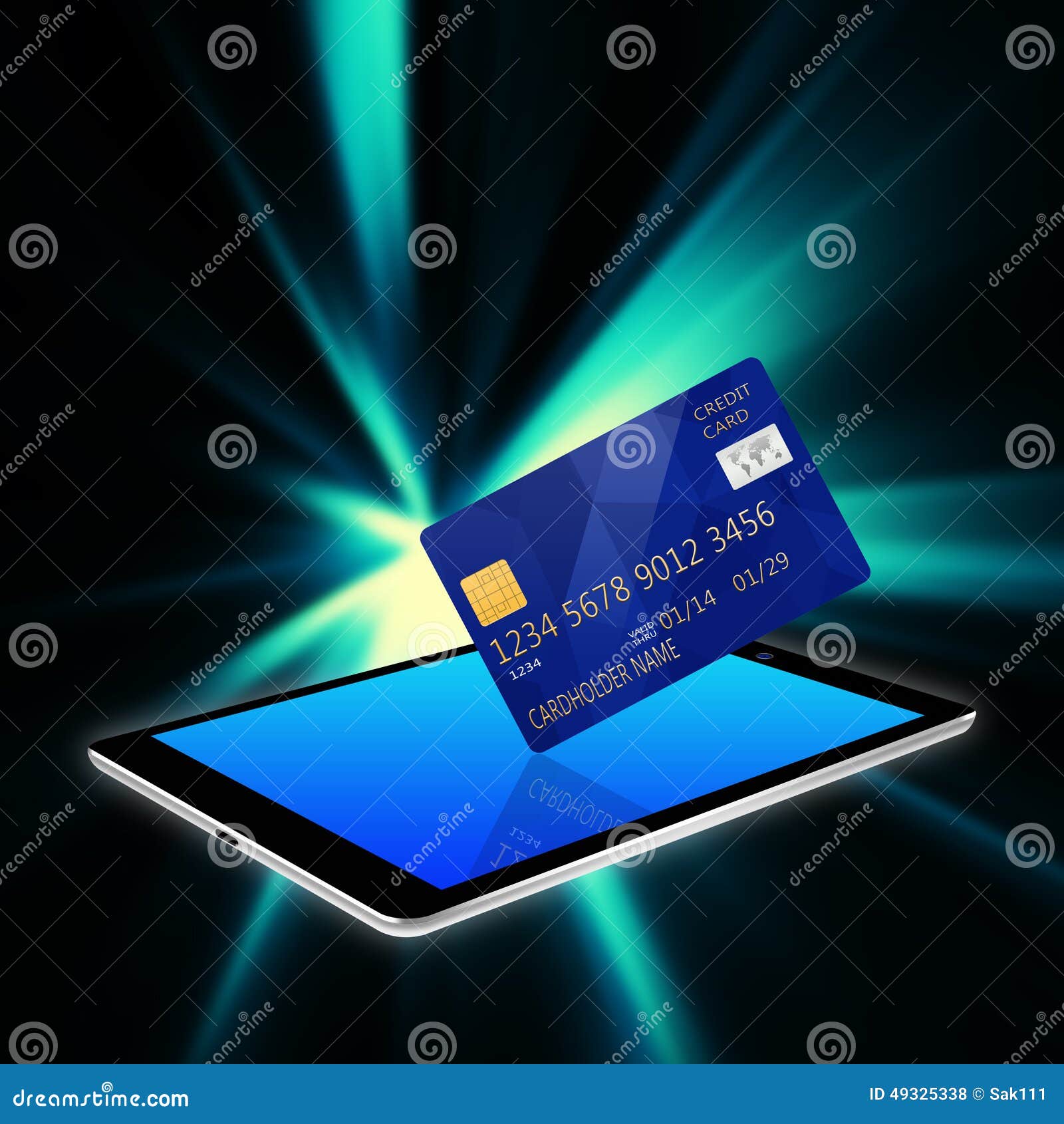 Creditcard with Tablet,tablet Phone Illustration Stock Illustration ...