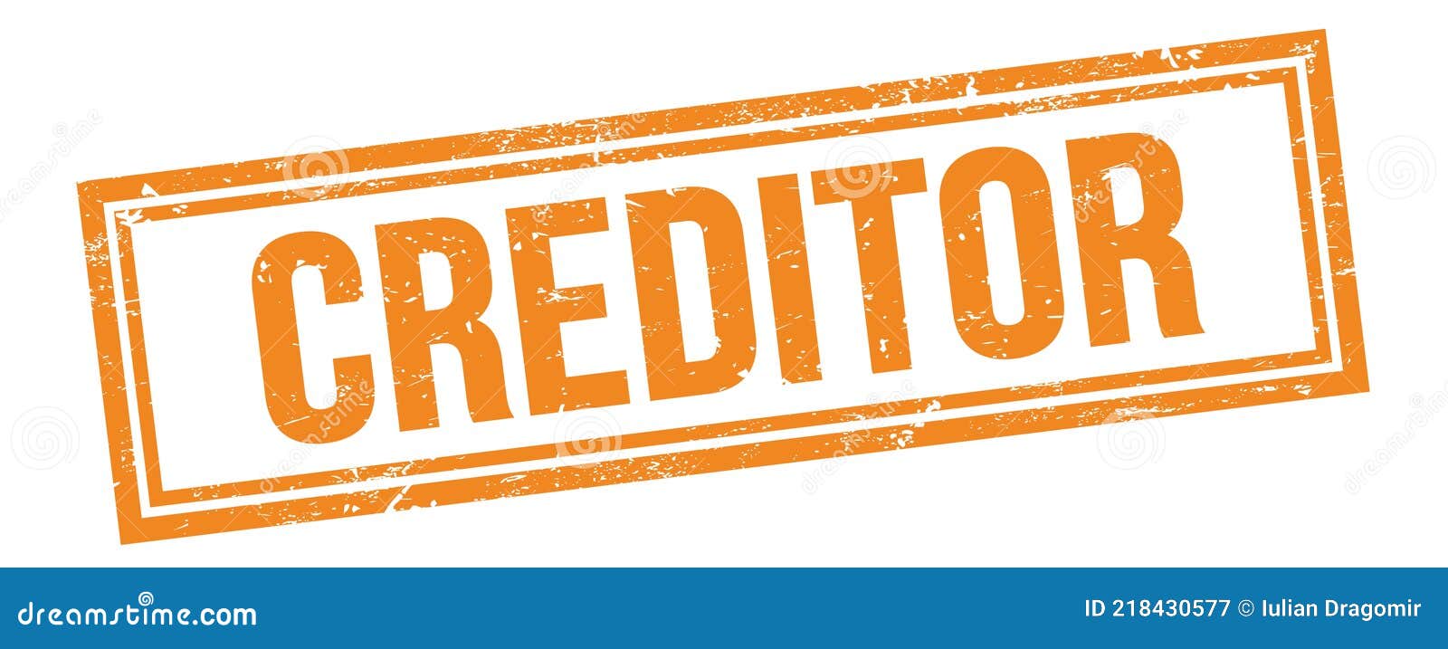 CREDITOR Text on Orange Grungy Vintage Stamp Stock Illustration ...