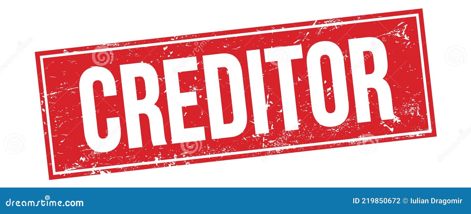 CREDITOR Text on Red Grungy Rectangle Stamp Stock Illustration ...