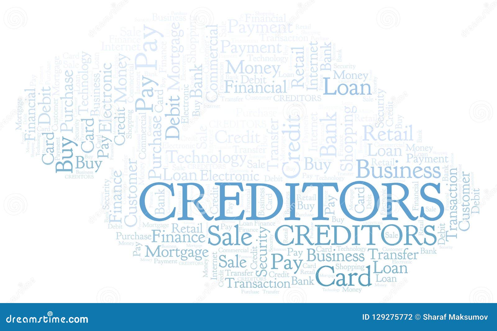 Creditors word cloud. stock illustration. Illustration of retail ...