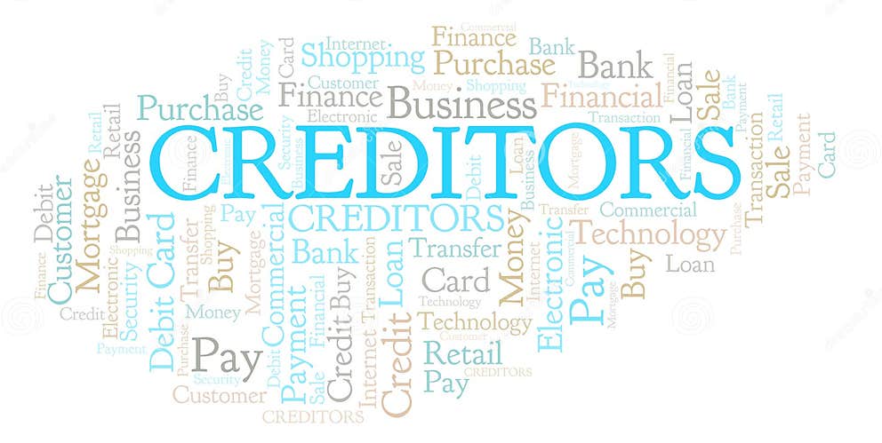 Creditors word cloud. stock illustration. Illustration of payment ...