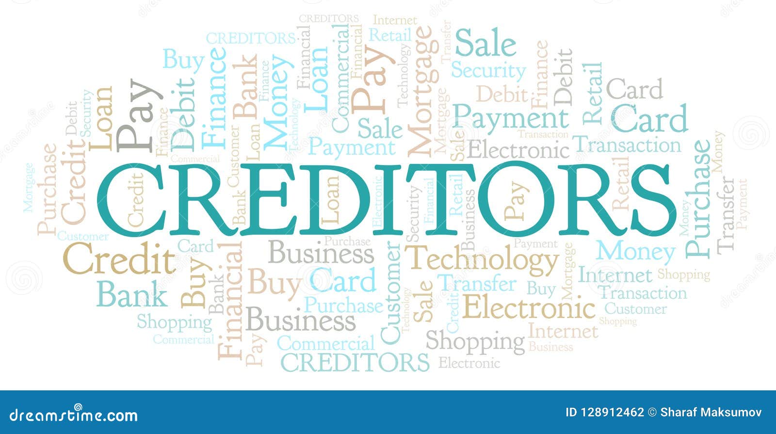 Creditors word cloud. stock illustration. Illustration of card - 128912462