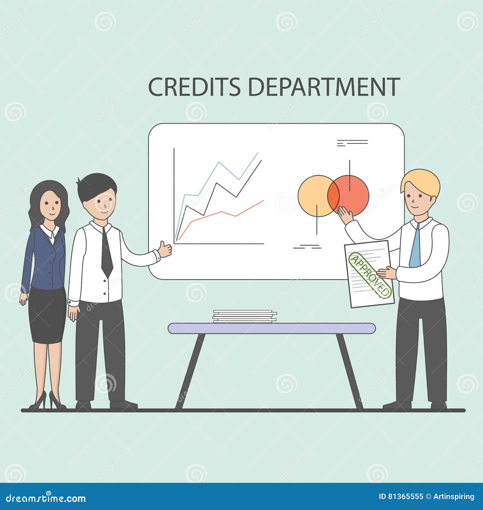 Credits Department Concept. Stock Vector - Illustration of consultant ...