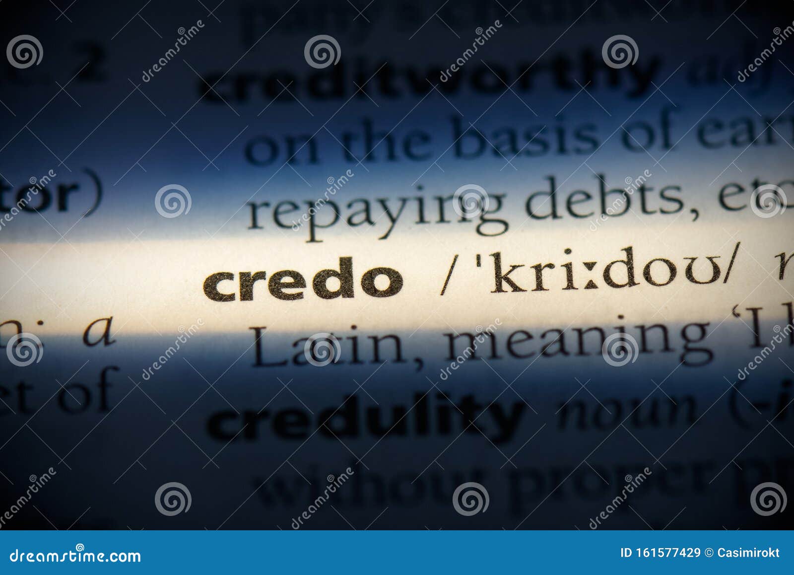 Credo stock image. Image of idea, detail, language, focus - 161577429