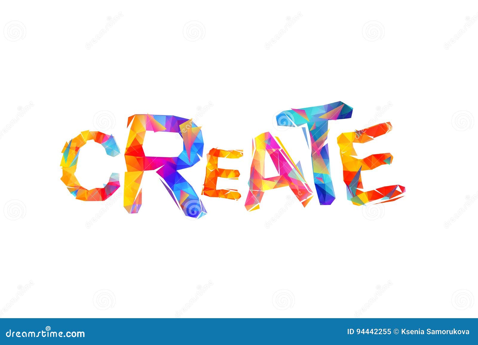 Cree Palabra De Letras Triangulares Ilustración del Vector ...