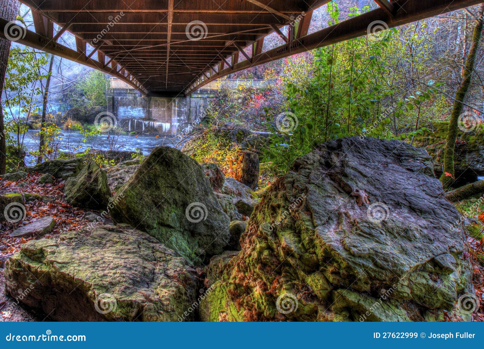 Creek and Bridge in HDR stock image. Image of river, beautiful - 27622999